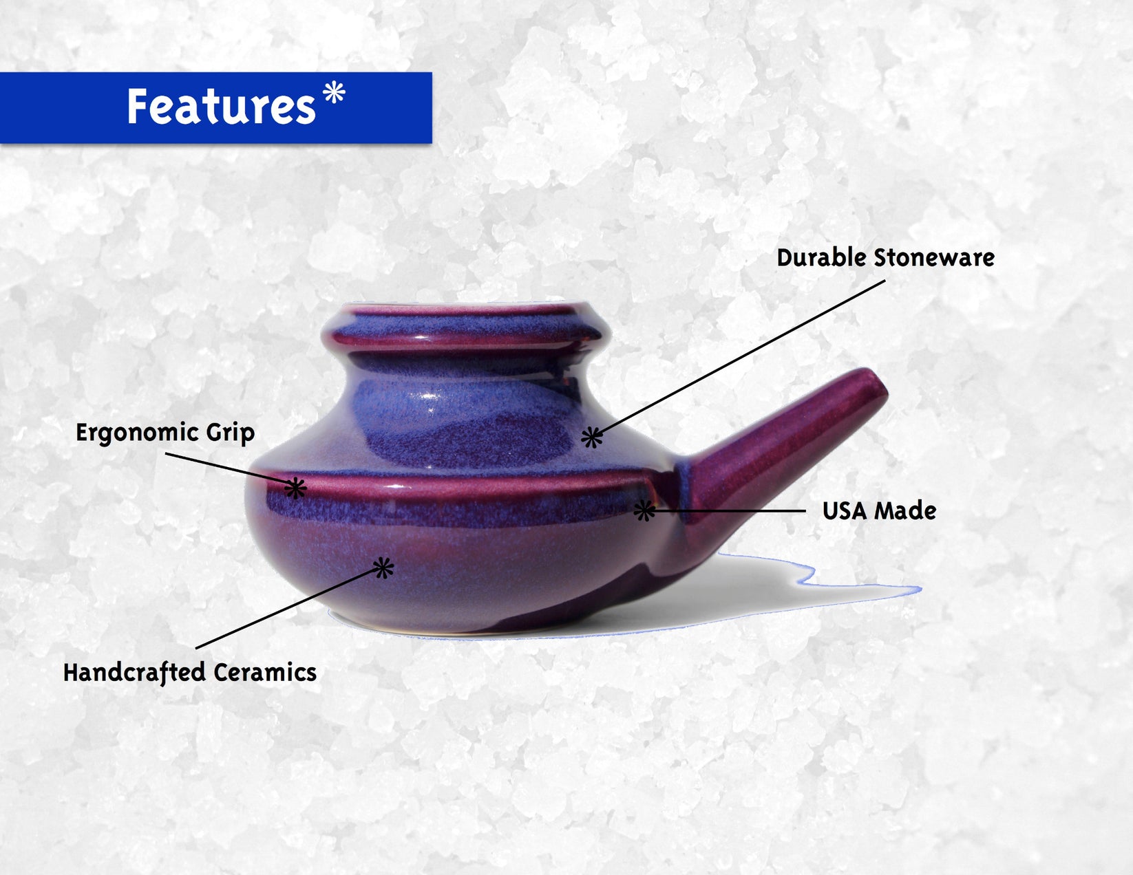 Baraka® Ceramic Neti Pot – Baraka Sinus Care Products